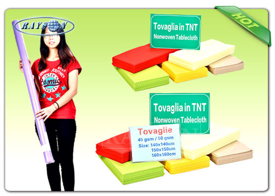 45 Gr / 50gr / 60gr / 70gr PP Spunbond Non Woven Products Fabric Tablecloths For Resturant