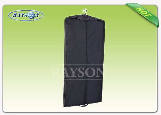 Dust Proof Wedding Dress Garment Bag With Zipper White / Black Color Non Woven Fabric Bags
