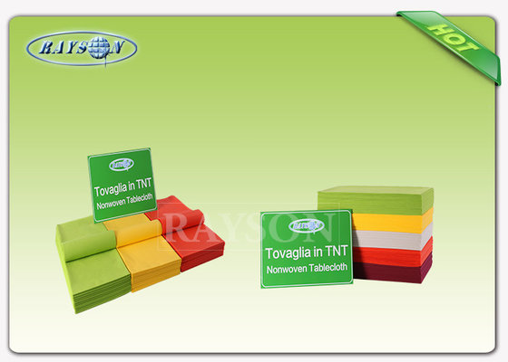 Square Size Waterproof 45g to 70g Tnt Non Woven Table Cover Disposable Tablecloths