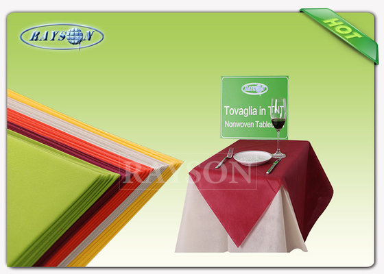 Customized Wedding Docaration Colorful 100% Polypropylene Non Woven Fabric Table Cloth For Wedding