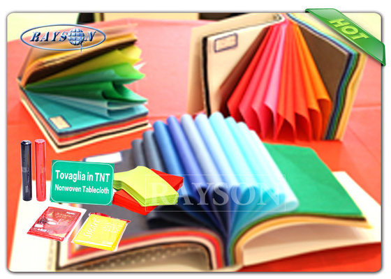 Red / Yellow / Blue Spunbond Non Woven Tablecloth / Fabric Table Cover For edding y / Banquet