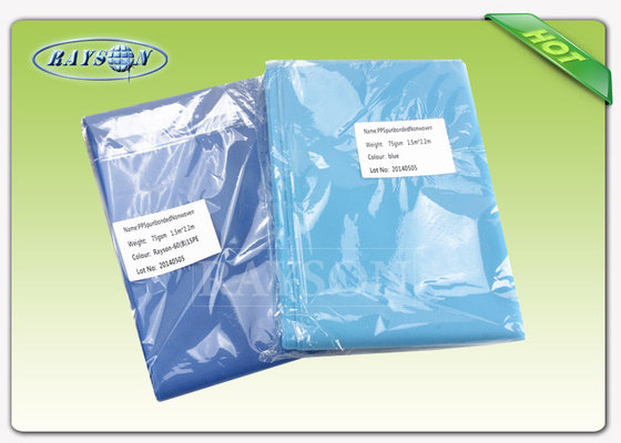 Disposable Absorbent Non woven Bed Sheet Blue Color 80cm × 210 cm 38 gram