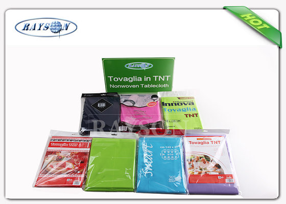Various Color Golden Printing Decoration PP Non Woven Tablecloth / Table Cover