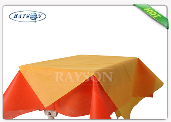 Various Color Golden Printing Decoration PP Non Woven Tablecloth / Table Cover