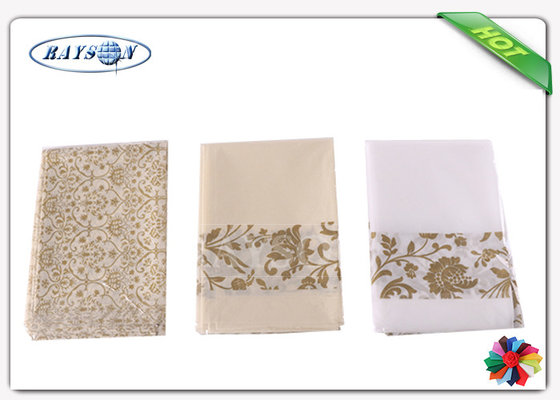 Pre - cuted Clean And Soft Six Colors Printed Non Woven Tablecloth In Folded Packaging