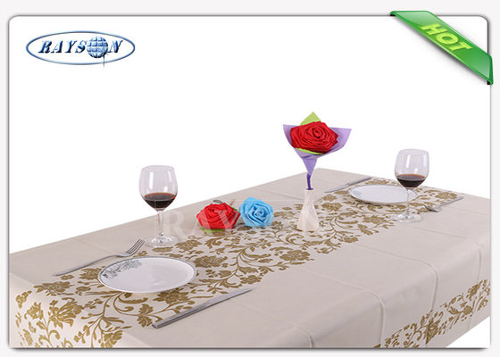 Spunbond Process Disposable Printed Table Cloth In TNT Populared For Hotel / Party