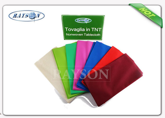 Fancy Antibacterial Heat Resistant Round  70gsm Non Woven Tablecloth / Table Cover 1.2 m