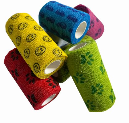 Veterinary use pet hospital 2.5cm 5cm 7.5cm 10cm colourful pet adhesive bandages supplier