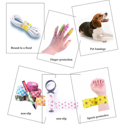 Veterinary use pet hospital 2.5cm 5cm 7.5cm 10cm colourful pet adhesive bandages supplier