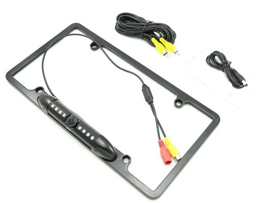 Best IR License Plate Backup Camera 8 Led Lights , Waterproof  Reverse Camera