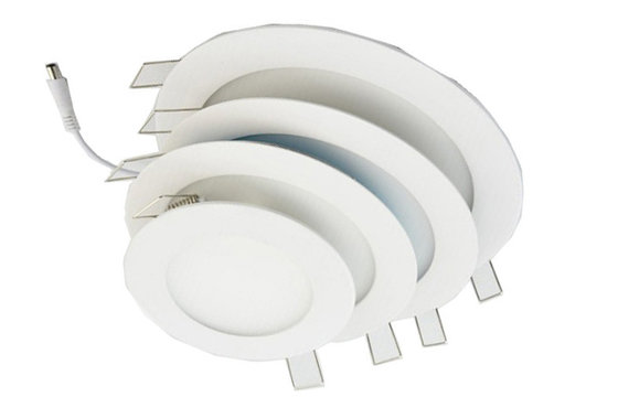 SMD 6W 6000K / 3000K Round LED Panel Lights with Silver Aluminum Edge