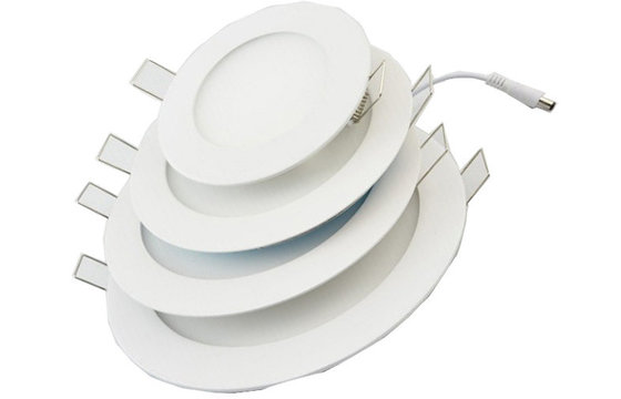 SMD 6W 6000K / 3000K Round LED Panel Lights with Silver Aluminum Edge