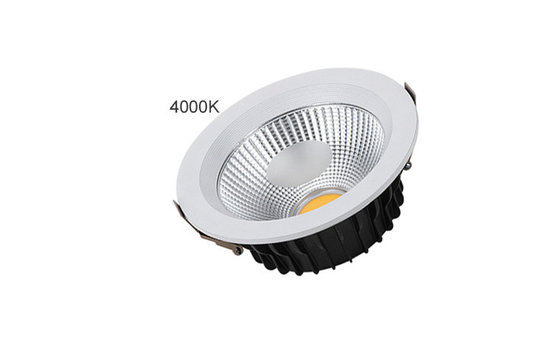 Durable 6000K / 4000K /3000K 20W COB LED Bedroom Downlights 80Ra 100LM/W Recessed Installation