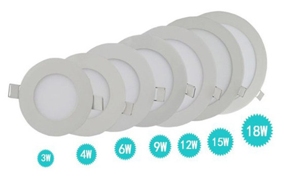 Round 3W / 6W / 9W /15W /18W 20W Led Panel Light / Led Panel Downlight