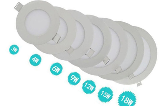 Round 3W / 6W / 9W /15W /18W 20W Led Panel Light / Led Panel Downlight