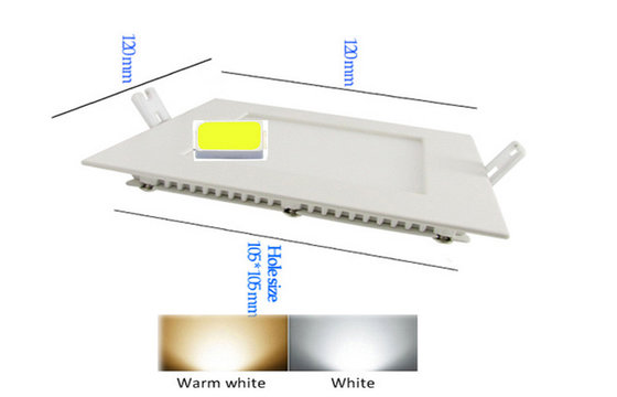 6W Square LED Panel Light For House Lighting 85V - 265V Ra80 , High Lumen Efficiency