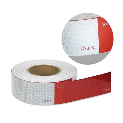 Auto Warning DOT Reflective Tape 2 Inches Wide Red And White AMECA Approved
