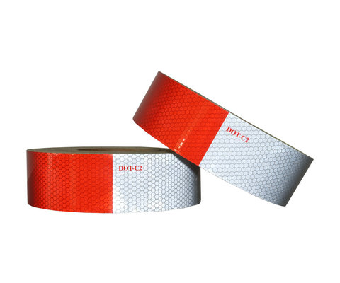 High Intensity DOT Reflective Tape , Red And White Reflective Tape For Trucks Trailers 6"