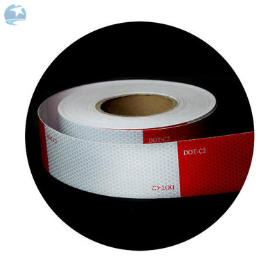 High Intensity DOT Reflective Tape , Red And White Reflective Tape For Trucks Trailers 6"