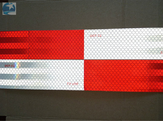 Highway 6 inch / 4 Inch Wide Reflective Tape , High Visibility Night Semi Trailer Reflective Tape