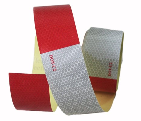 Red White Dot C2 Conspicuity Tape , Honeycomb 2" Reflective Tape Safety Warning
