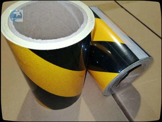 Electrical Striped Yellow Black Hazard Warning Tape Self Adhesive Diagonal Various Sizes