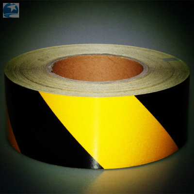 Electrical Striped Yellow Black Hazard Warning Tape Self Adhesive Diagonal Various Sizes