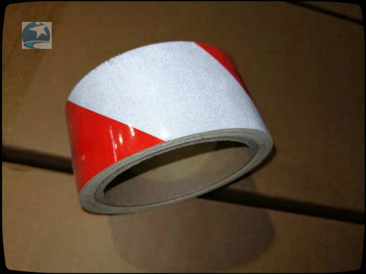 Cone Red White Reflective Safety Tape High Visibity Hazard Warning 50mm x 10m PET or Acrylic