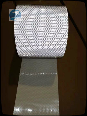 Sign High Intensity Reflective Sheeting , White Reflective Film Plastic Backing 10CM X 45.7M