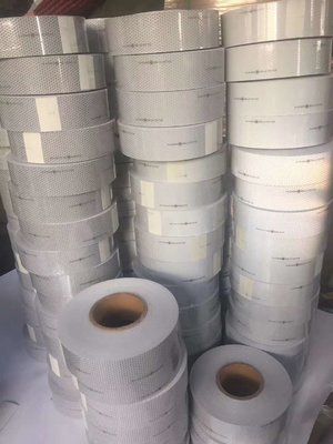 White SOLAS Reflective Tape Marine , High Visibility Clear Reflective Tape  Adhesive Backing