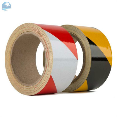 Black And Yellow Hazard Warning Reflective Tape 45MM Wide 10 Meters Long PET