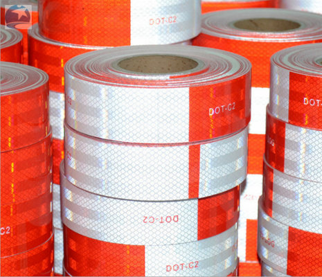 Auto Red White Prismatic Reflective Tape Vehicle Conspicuity DOT C2 Approved