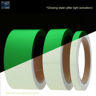 Floor Signs Photoluminescent Reflective Tape Egress Path Marking , Luminescent Vinyl Film