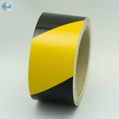 2" Engineer Grade Reflective Sheeting Black And Yellow Hazard Warning Night Time
