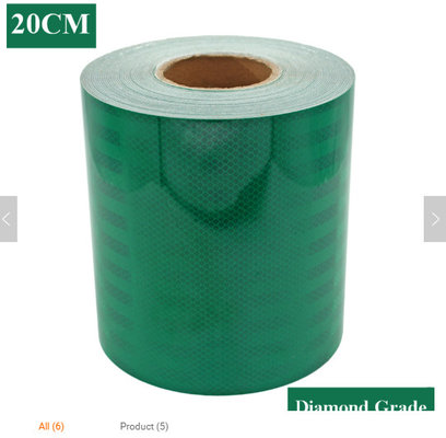 Green Prismatic Reflective Sheeting , Adhesive Diamond Grade Reflective Sheeting
