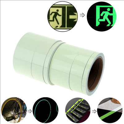 50mm Glow In The Dark Floor Marking Tape Photoluminescent Waterproof High Energy