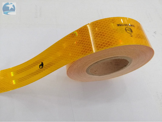 Prismatic Yellow Conspicuity Tape For Caravans Vehicles UN ECE 104 50mm x 50m