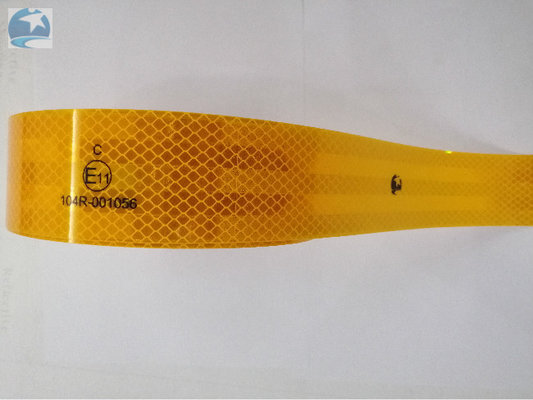 Prismatic ECE 104 Reflective Tape , 2 Inch Yellow Amber Reflective Tape Curtain Grade