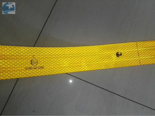 Prismatic ECE 104 Reflective Tape , 2 Inch Yellow Amber Reflective Tape Curtain Grade