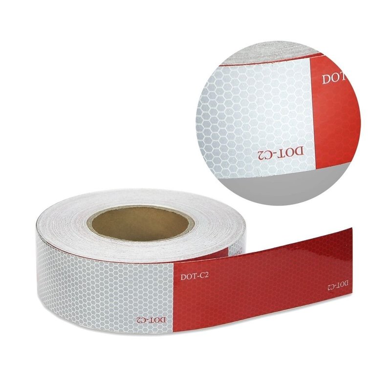Auto Warning DOT Reflective Tape 2 Inches Wide Red And White AMECA Approved
