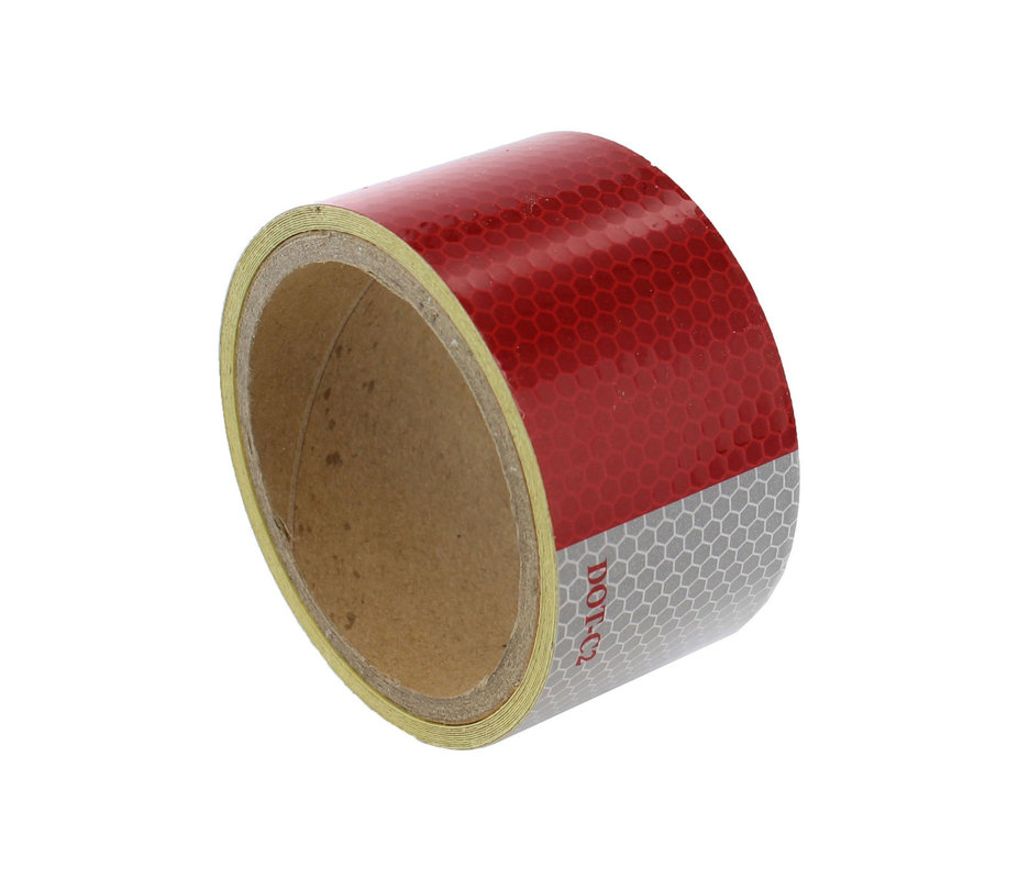 Outdoor Reflective Conspicuity Tape , Red White Dot Reflective Safety Tape For Vehicles