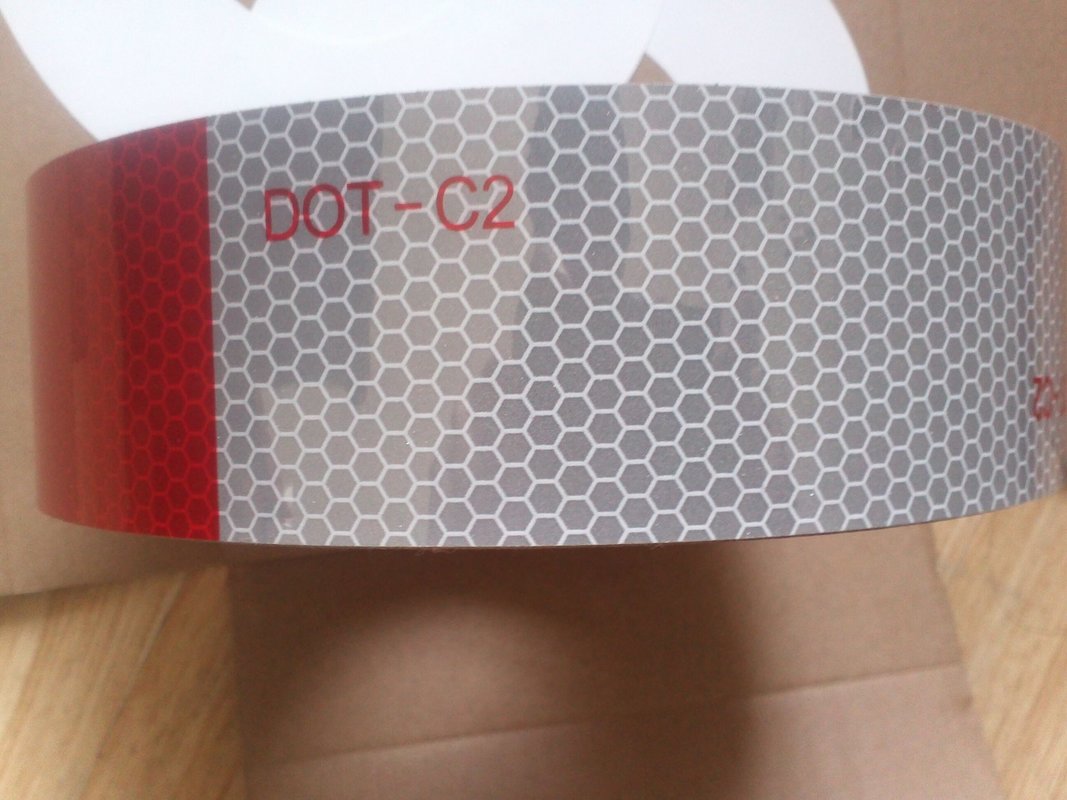Red And White Dot C2 Reflective Tape For Trailers Trucks Vehicles 12" Or 18" Each Patch