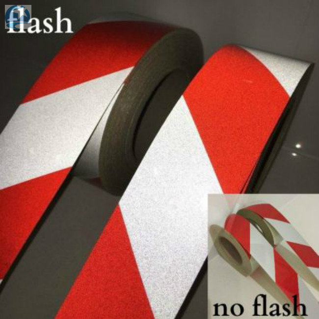 Cone Red White Reflective Safety Tape High Visibity Hazard Warning 50mm x 10m PET or Acrylic