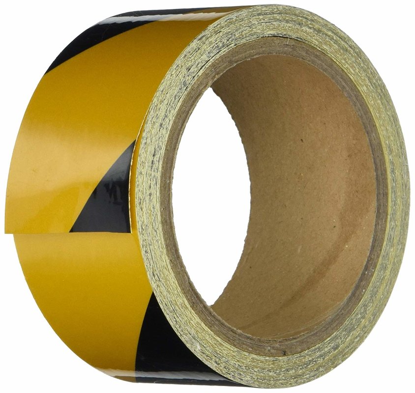 Abrasive Black And Yellow Safety Tape For Trucks Self Adhesive Anti Slip 50mm Wide