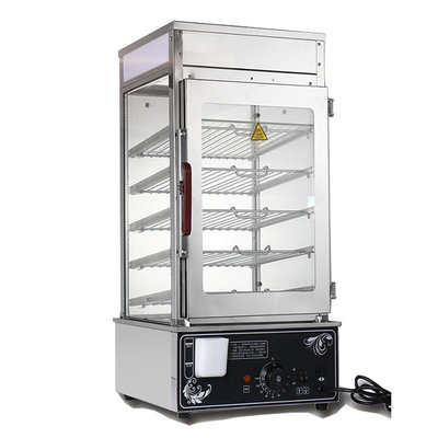 Commercial Stainless Steel 5 Trays Electric Glass Display Food Steamer For Sale WT8613824555378 supplier