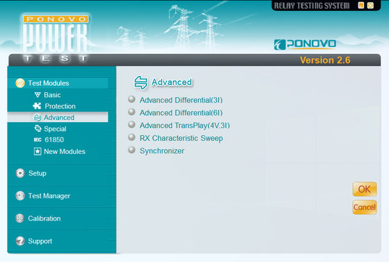 Power Test Protection Relay Test Software for three -phase  or  six -phase  relay  testers