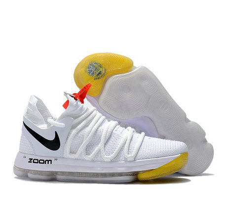 K D Replica Shoes,Wholesale Cheap Off-White X Nike KD 10 White / Black / Yellow