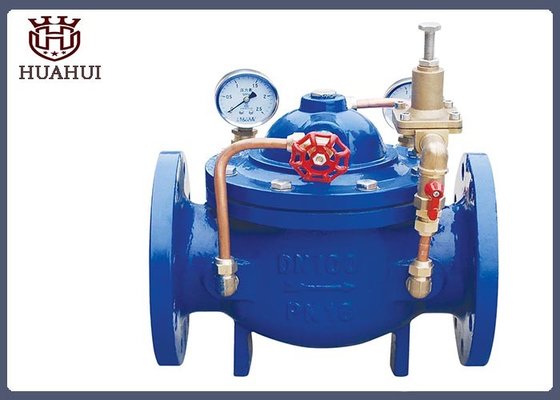 Double Flange Water Pressure Reducing Valve With Two Gauge Hydraulically Operated