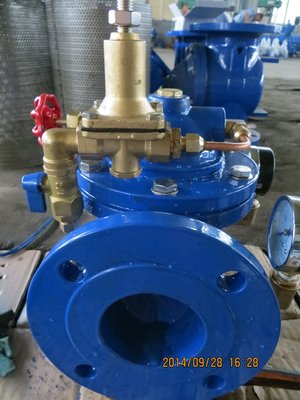 Double Flange Water Pressure Reducing Valve With Two Gauge Hydraulically Operated