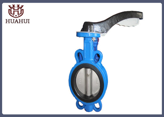 Rubber Seated Wafer Butterfly Valve Cast Iron DN50 With Handle Operation